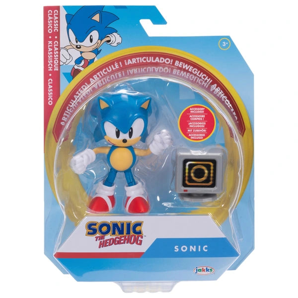 Sonic the Hedgehog Classic Sonic Action Figure (w/ ring item box ...