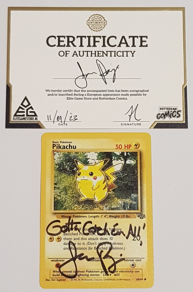 Pokemon Jungle Pikachu #60/64 Trading Card (Signed by Jason Paige ...