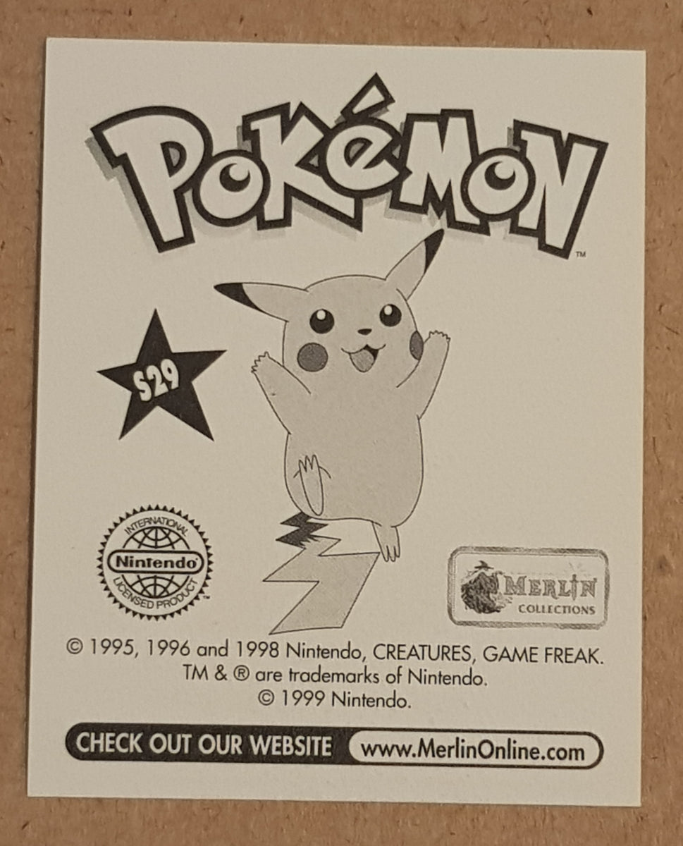 1999 Merlin Pokemon Ash and Pikachu #S29 Foil Sticker (Signed by Veron ...
