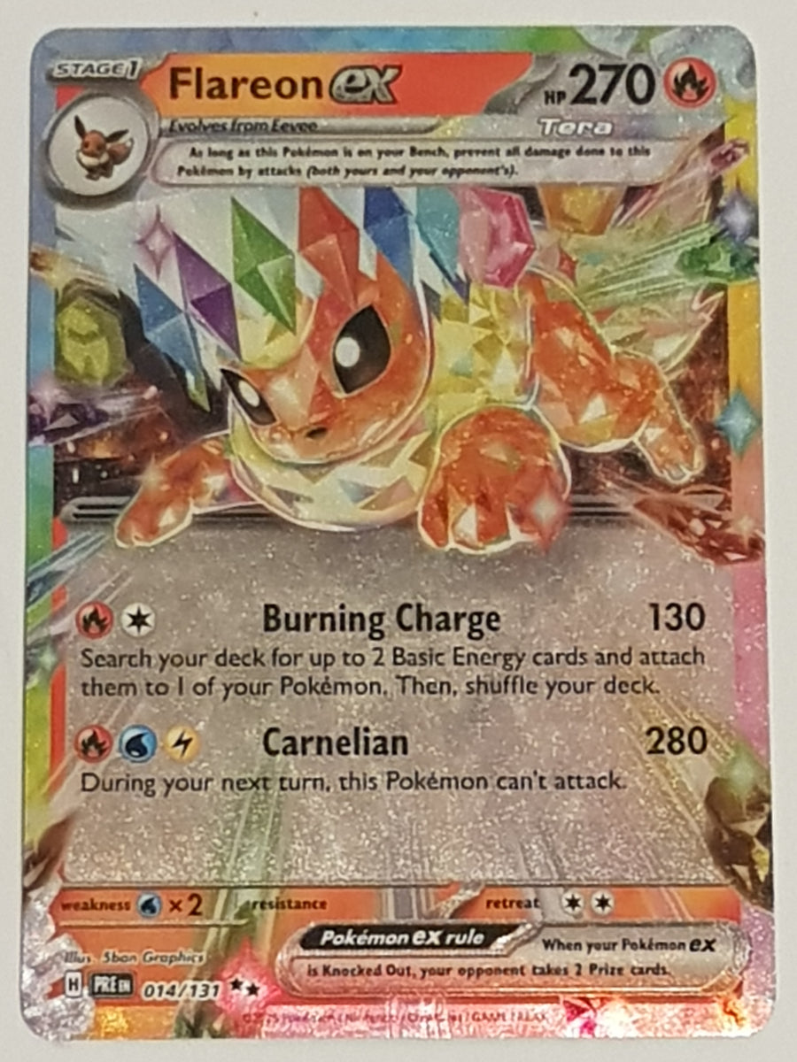 Pokemon Scarlet and Violet Prismatic Evolutions Flareon Ex #014/131 Do ...