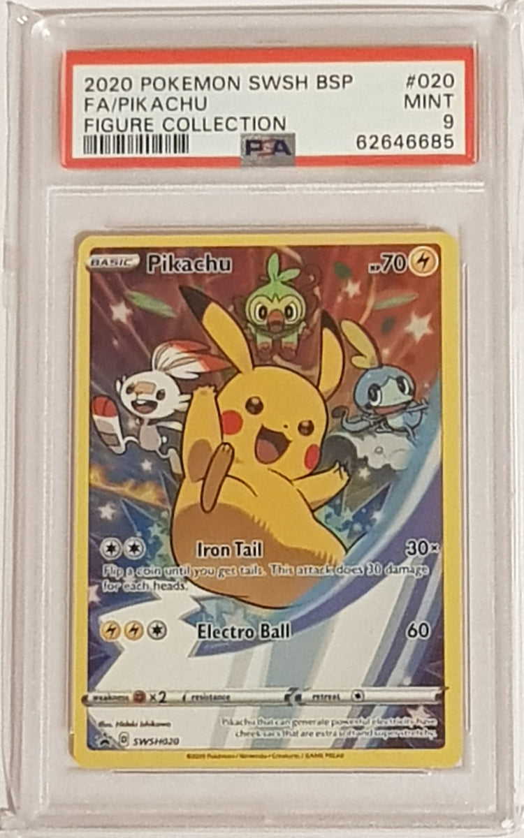 Pokemon Sword and Shield Figure Collection Pikachu #SWSH020 PSA 9 Blac ...