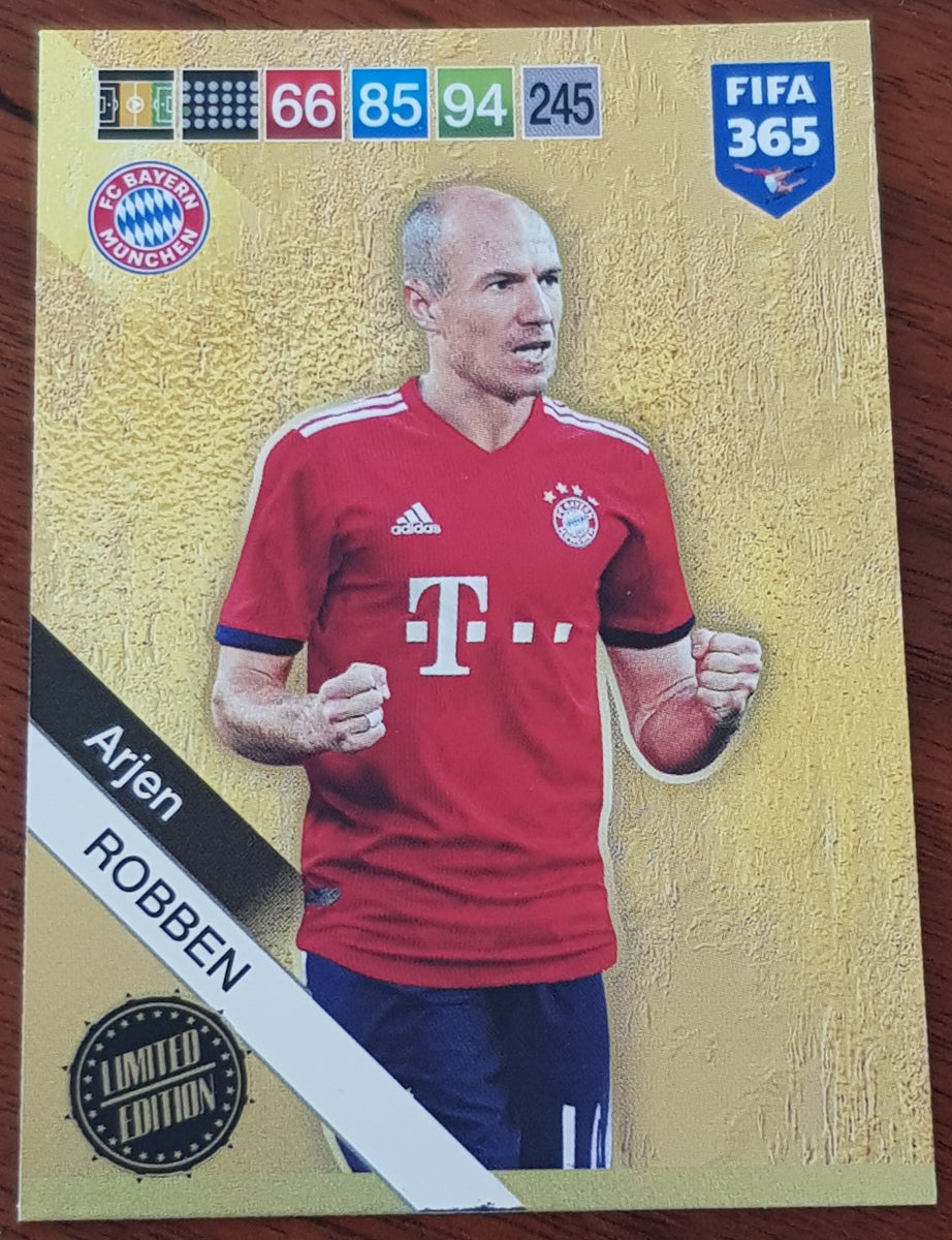 2018 Panini FIFA 365 Arjen Robben Limited Edition Trading Card ...