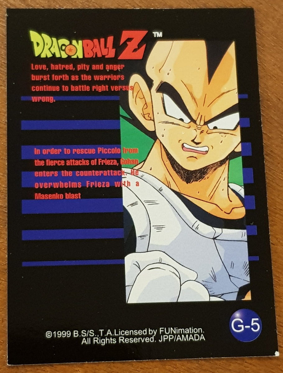1999 Funimation Dragon Ball Z Gohan G-5 Prismatic Refractor Trading Ca ...