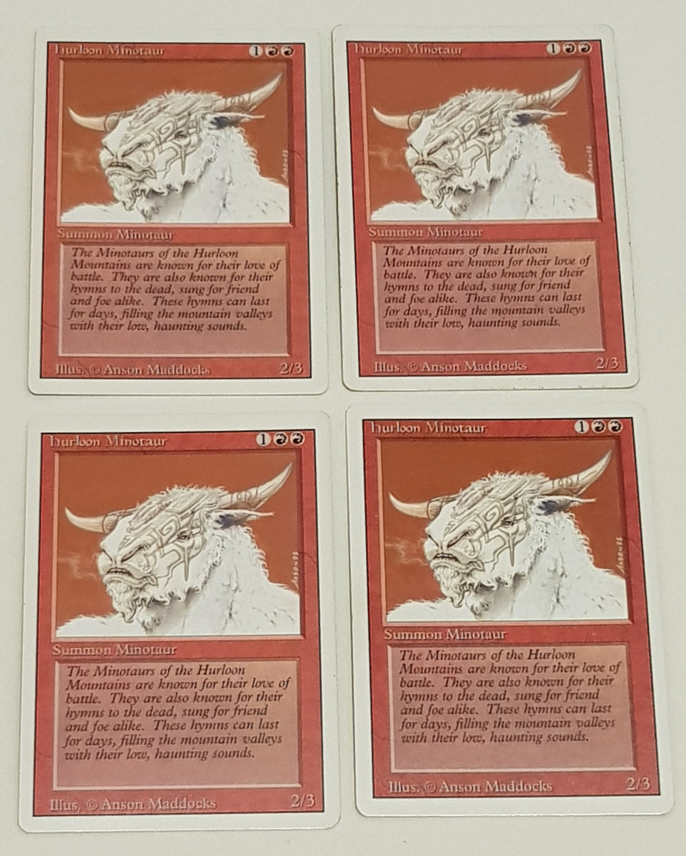 Magic the Gathering Revised 4x Hurloon Minotaur Trading Card Play Set ...